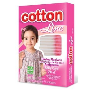 Cotonete - Hastes Flexiveis Cotton Line Rosa 75 Unidades